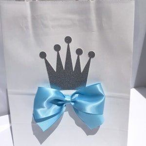 Prince Theme Favor Bags for Candy, Treats, Goodies White Silver Blue ...