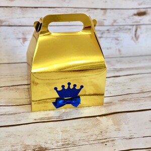 Royal Prince Large Gable Box Gold and Blue for Favors, Treats, Candy ...