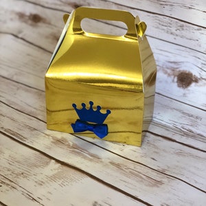 Royal Prince Large Gable Box Gold and Blue for Favors, Treats, Candy ...
