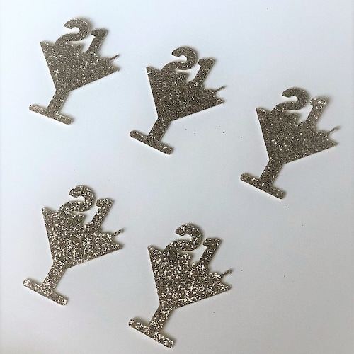21st Birthday Unique Confetti With Martini Glass Gold Glitter - Etsy