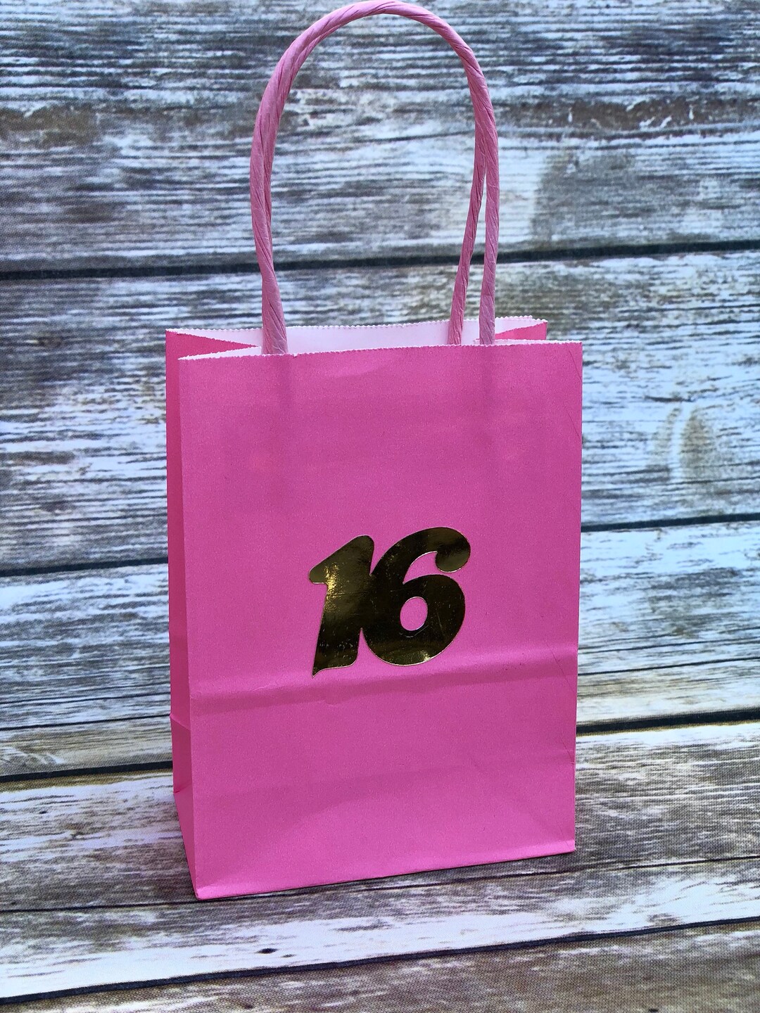 Sweet 16 Candy, Favor, Treat Bags Pink and Gold for Sweet Sixteen ...