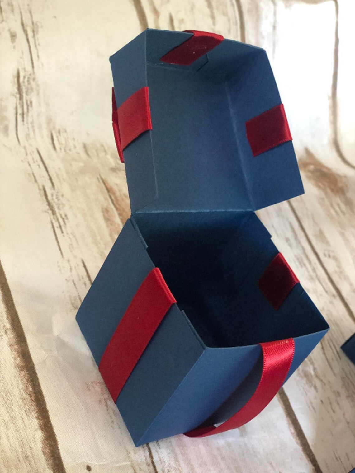 Navy Blue and Red Favor Box for Candy Sweets Treats High | Etsy