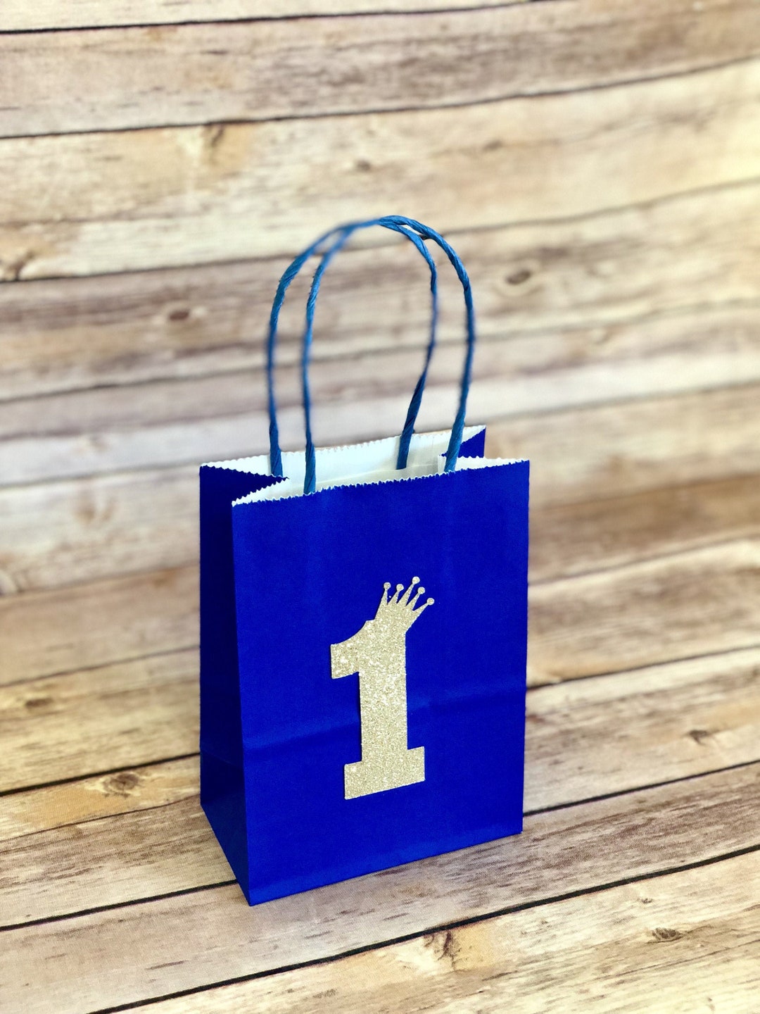 Royal Prince First Birthday Favor Bags – Royal Blue & Gold Party Goodie ...