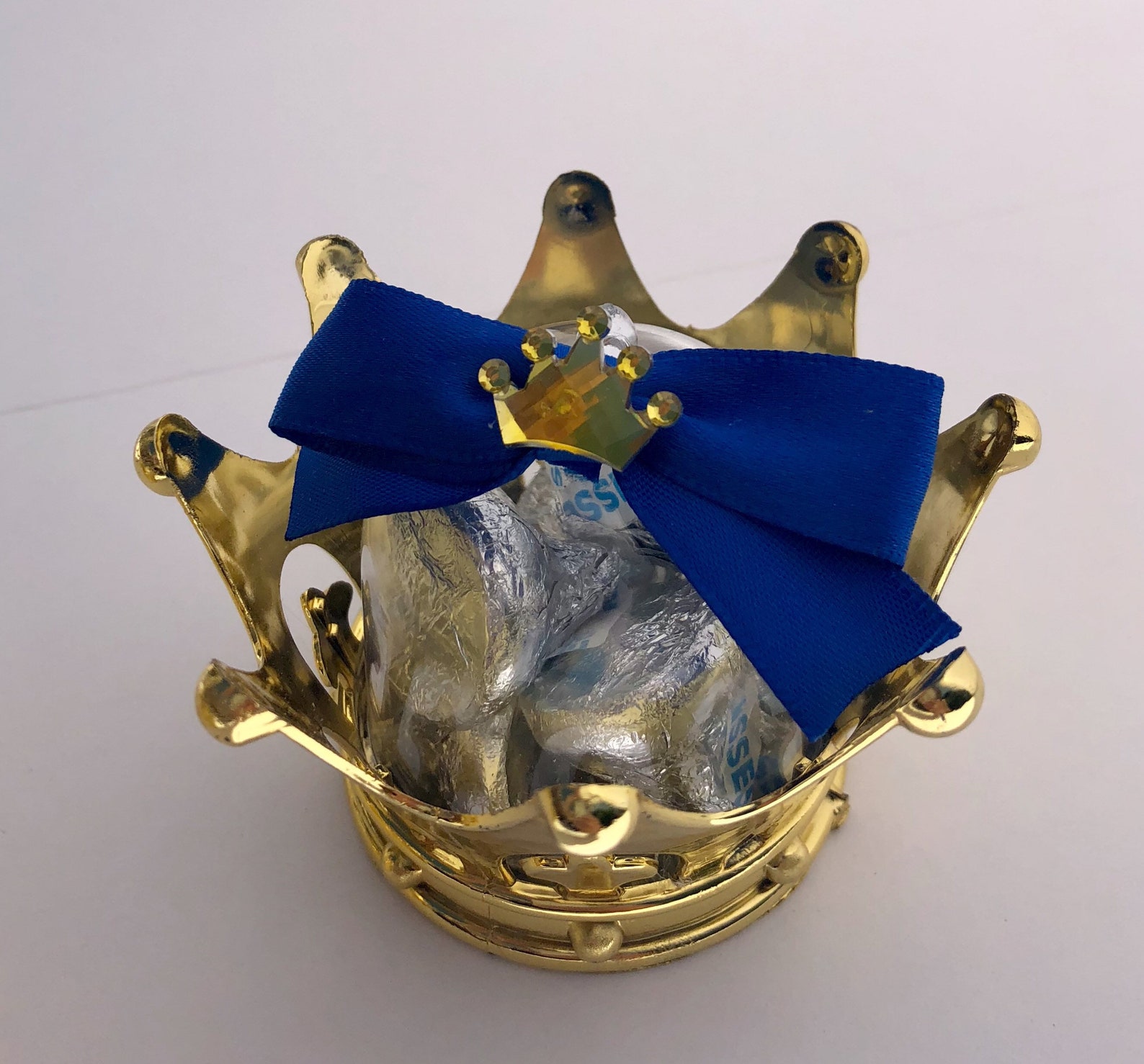 Royal Prince Crown Favor Containers Gold & Blue for Candy Baby | Etsy