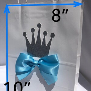 Prince Theme Favor Bags for Candy, Treats, Goodies White Silver Blue ...
