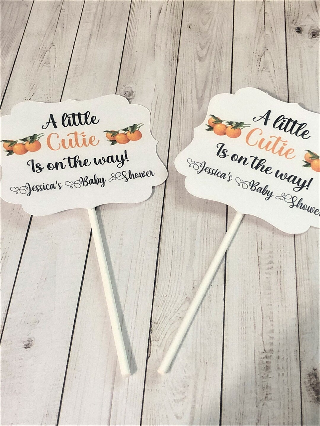 A Little Cutie is on the Way Cupcake Toppers – Personalized Baby Shower ...