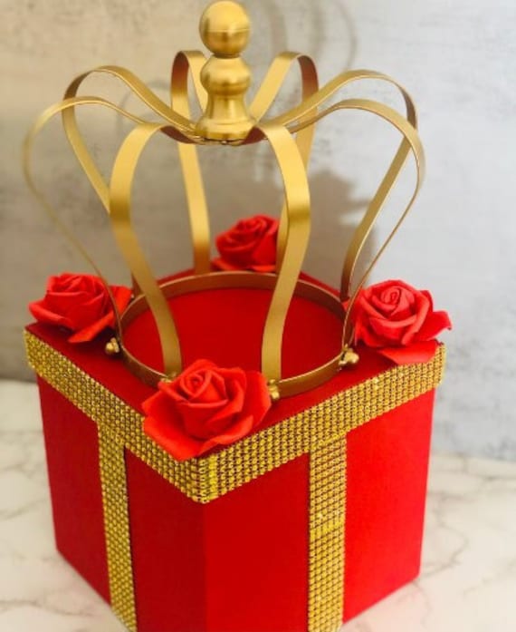 Red and Gold Royal Prince Crown Centerpiece Box 16 Inches Tall | Etsy