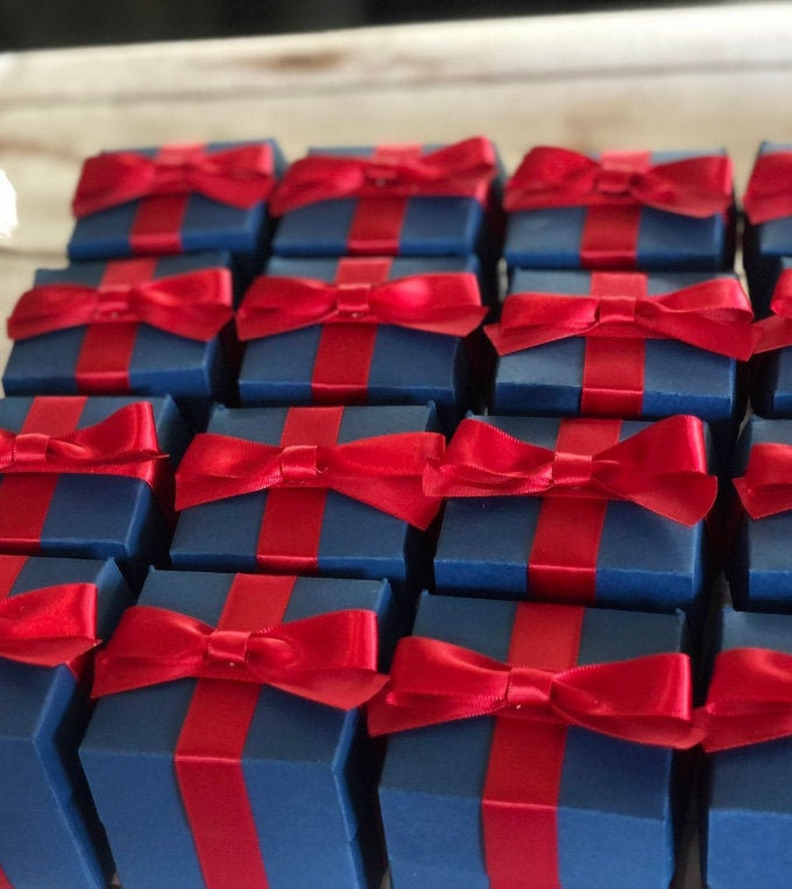 Navy Blue and Red Favor Box for Candy Sweets Treats High | Etsy