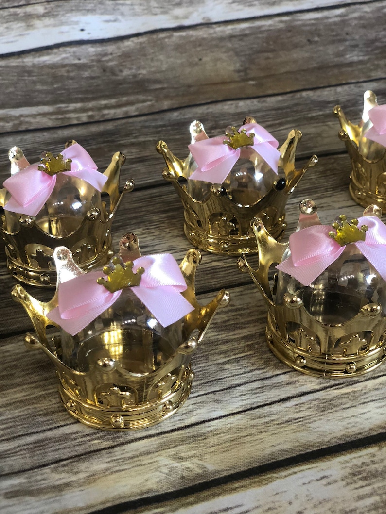 Princess Crown Favors Pink and Gold Containers for Candy or | Etsy