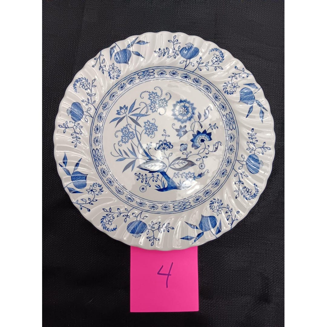 Johnson Brothers Blue Nordic Ironstone Plate Hand Engraving Dinner ...