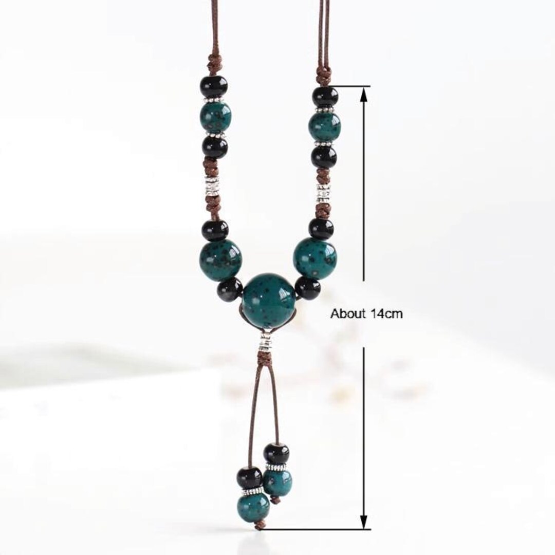 Handmade Ceramic Necklace,chinese Style Necklace,long Sweater Chain ...