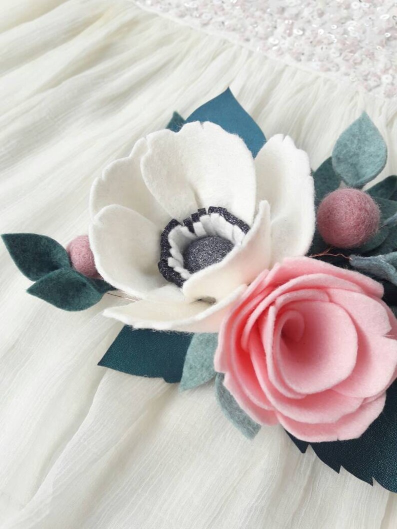 Spring Blossom // felt flower headband // felt flower crown // | Etsy