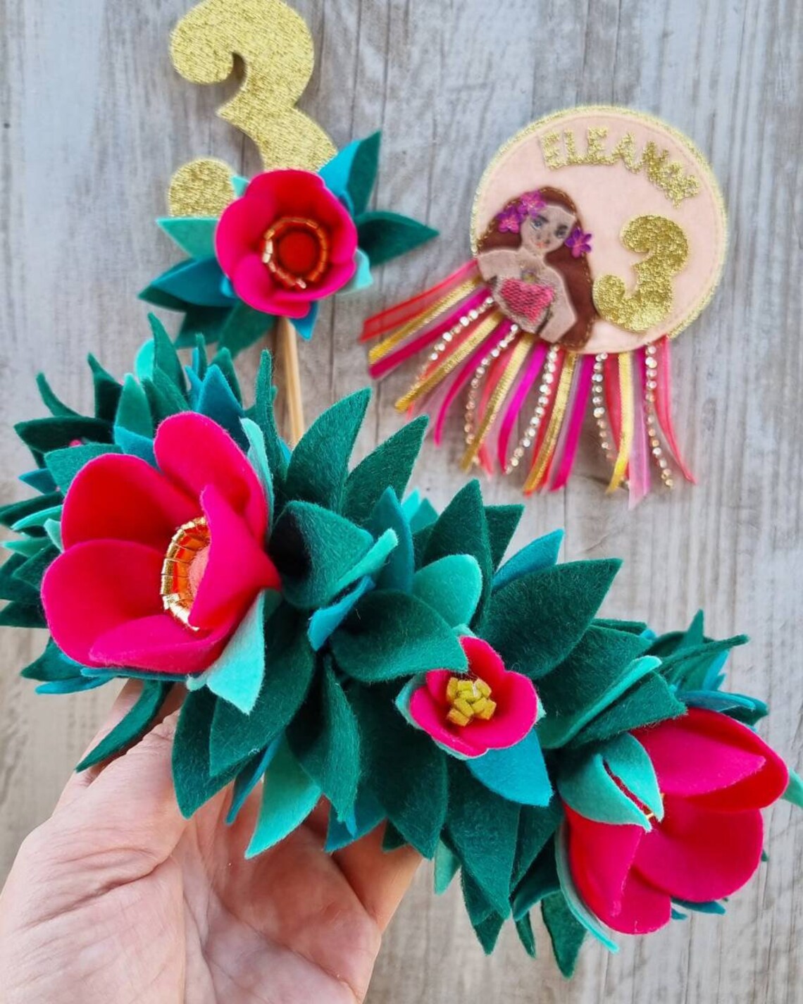 MOANA Full Head Felt Flower Crown/ Birthday Decoration/ Moana Disney ...