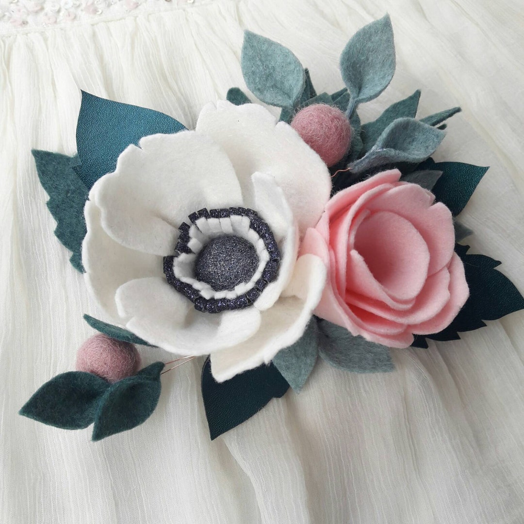 Spring Blossom // Felt Flower Headband // Felt Flower Crown // Anemone ...
