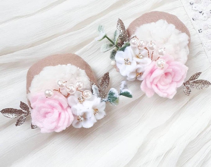 Teddy Bear Ears/ Flower Clips or Headband/ Cute Ears for Your Little ...