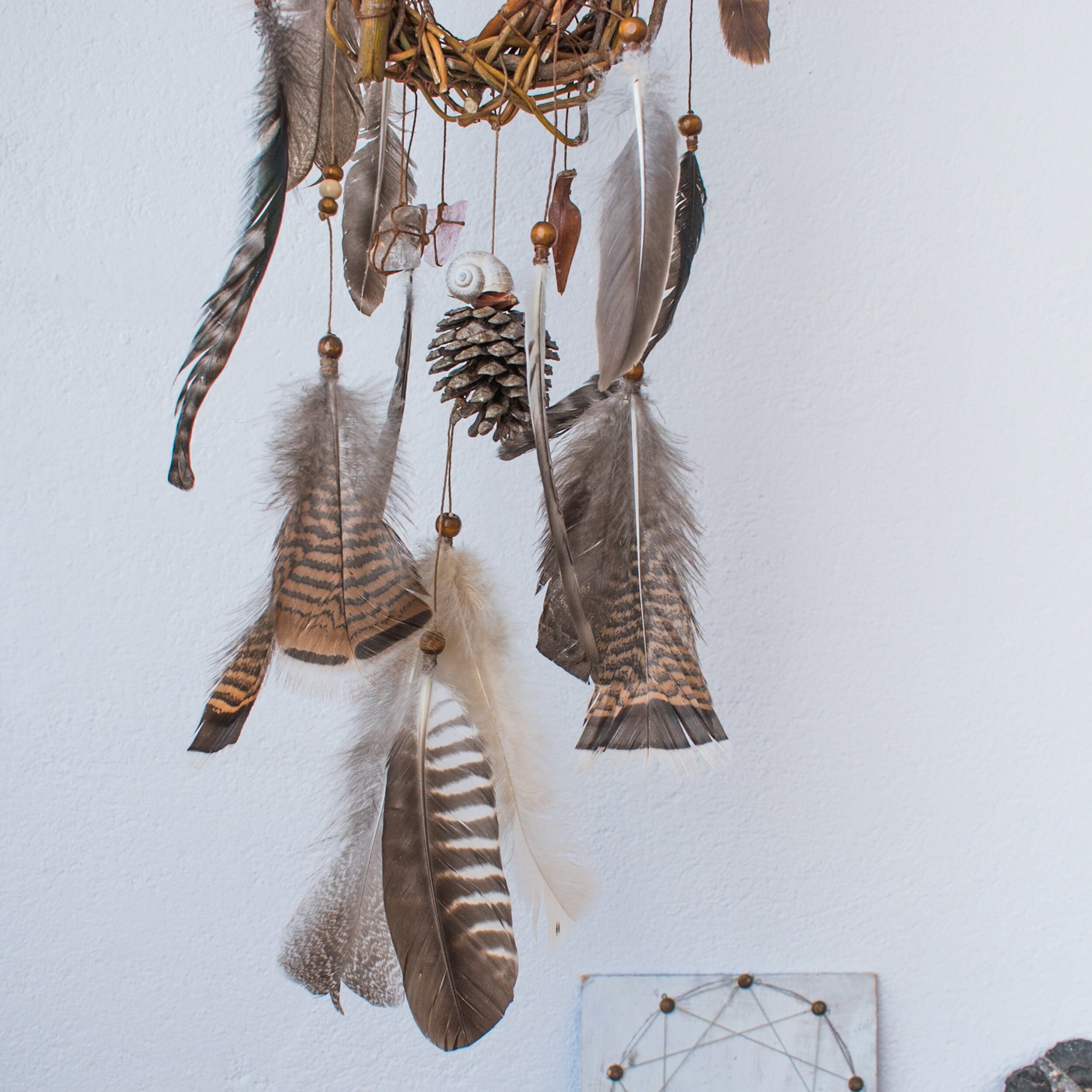 Willow Dreamcatcher Wood Natural Dream Catcher Crystals - Etsy