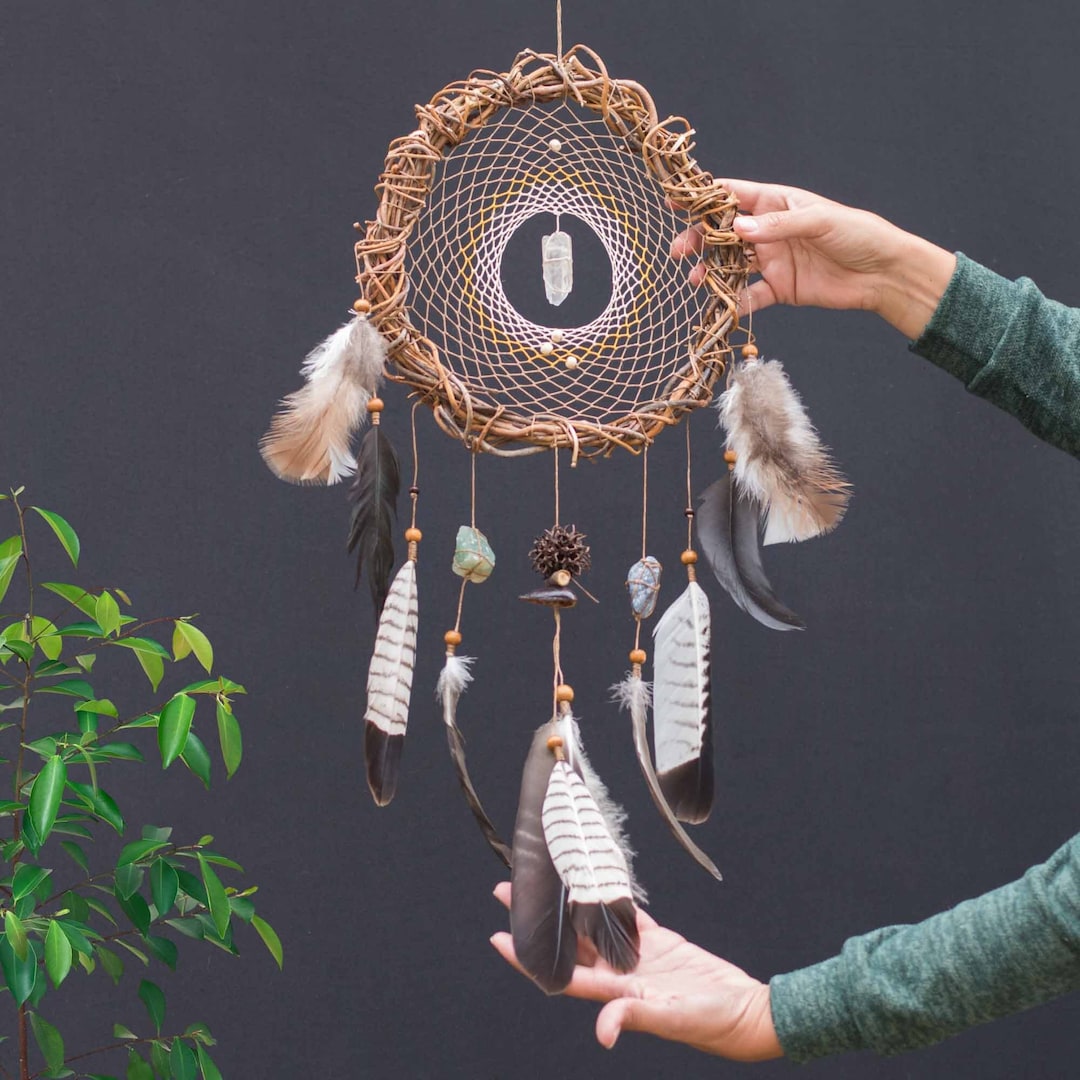 Authentic Energy Crystals Dream Catcher: Boho Bedroom Decor With ...