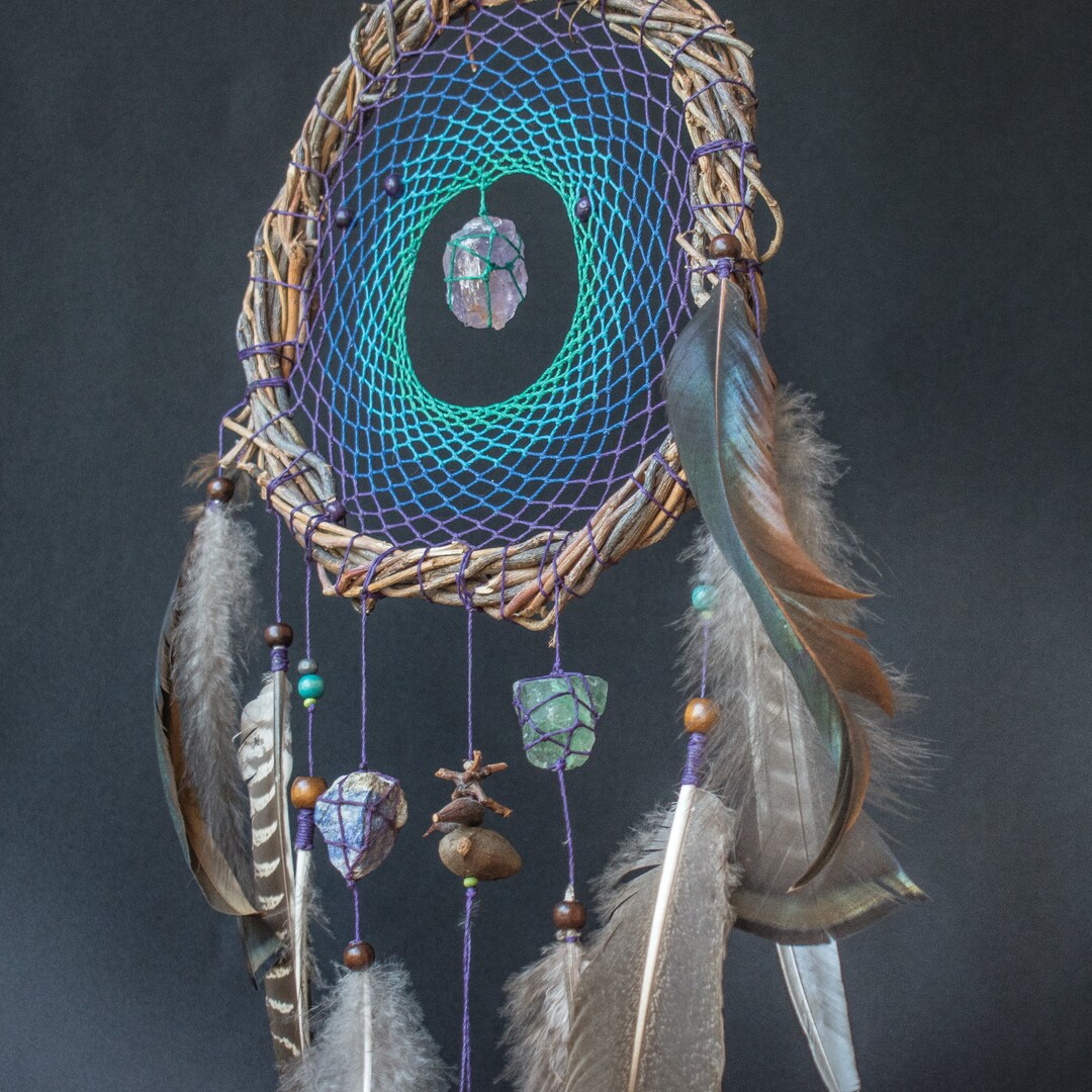 Crystal Dream Catchers Shamanic Art, Dreamcatcher Protection, Amethyst ...