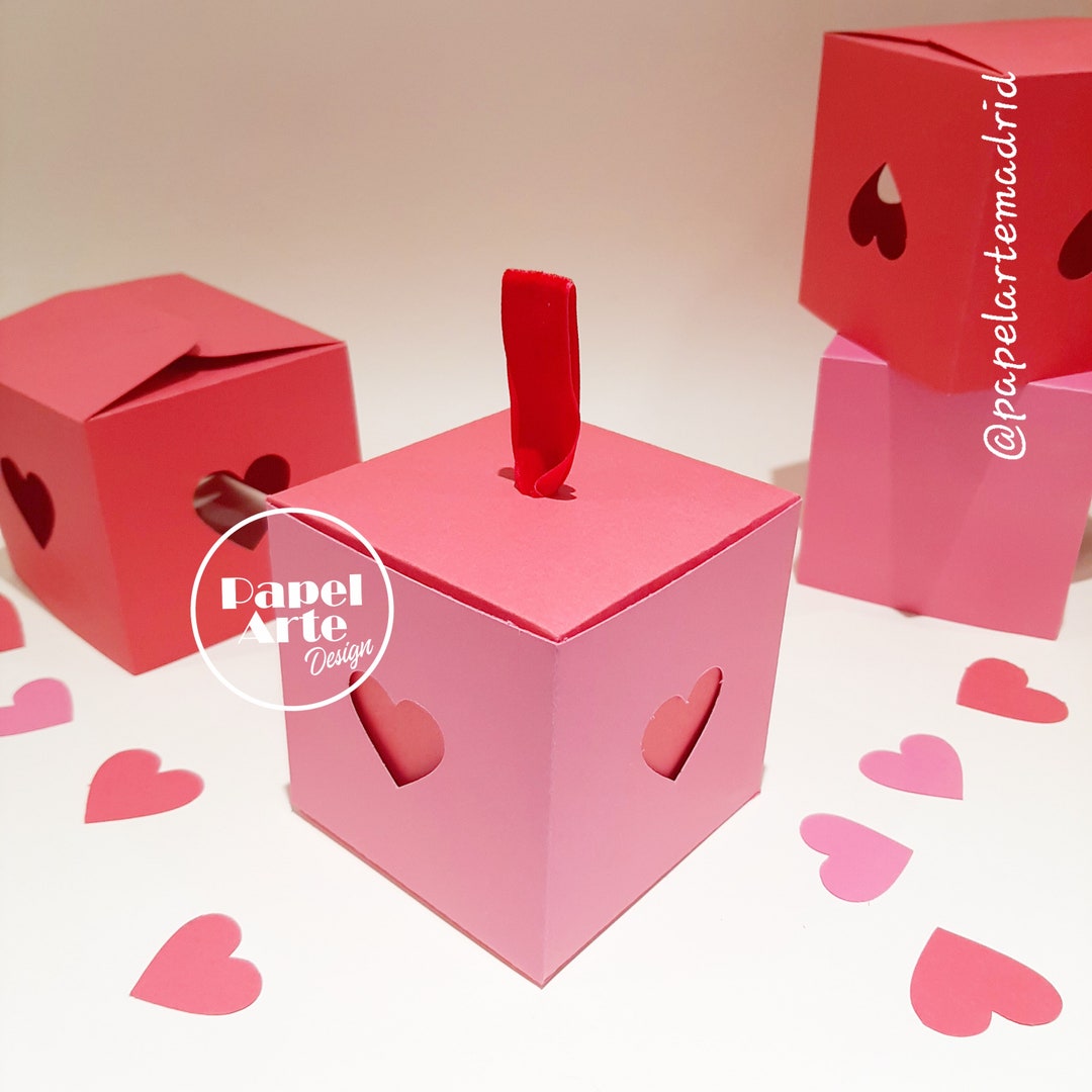 Heart Cube Box, Cut File SVG, DXF, EPS, Png. Heart Gift Box for Cricut ...