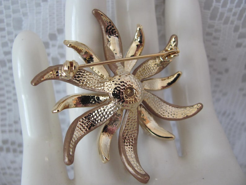 VINTAGE FLOWER BROOCH, Rhinestone Faux Pearl Pin, Star Hat Pin, Lapel ...