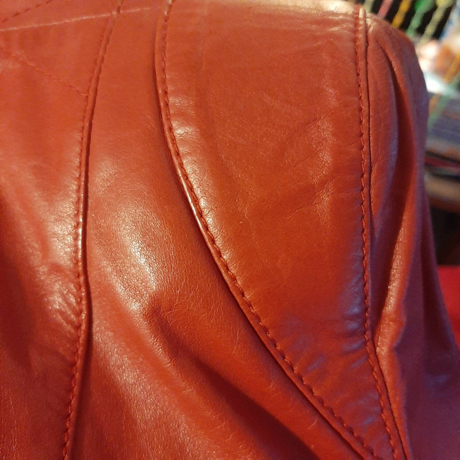 SKULLY LEATHER JACKET Vintage Christmas Red Leather Skirt - Etsy