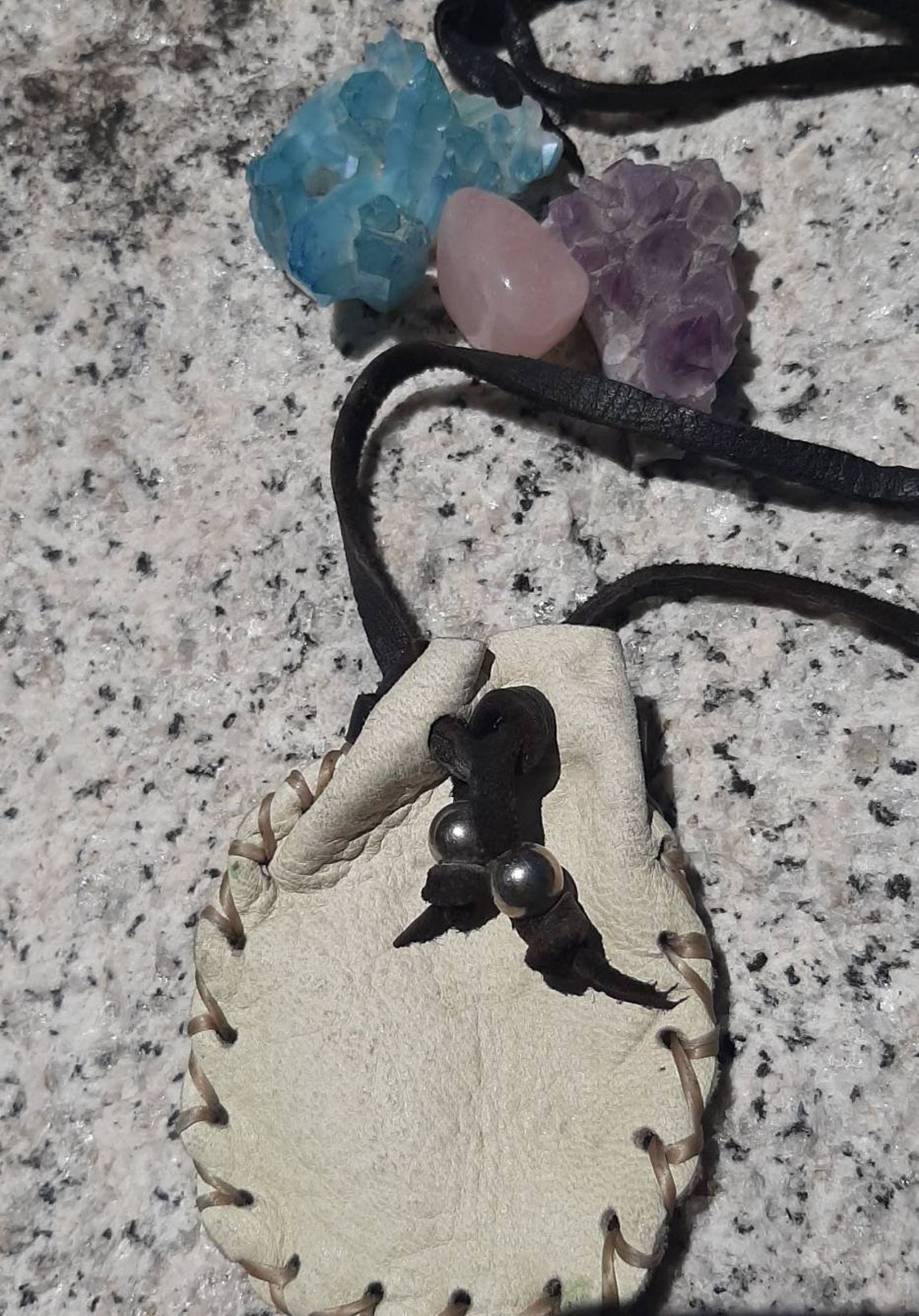 LEATHER MOJO BAG Black Leather Tobacco Pouch Native American - Etsy