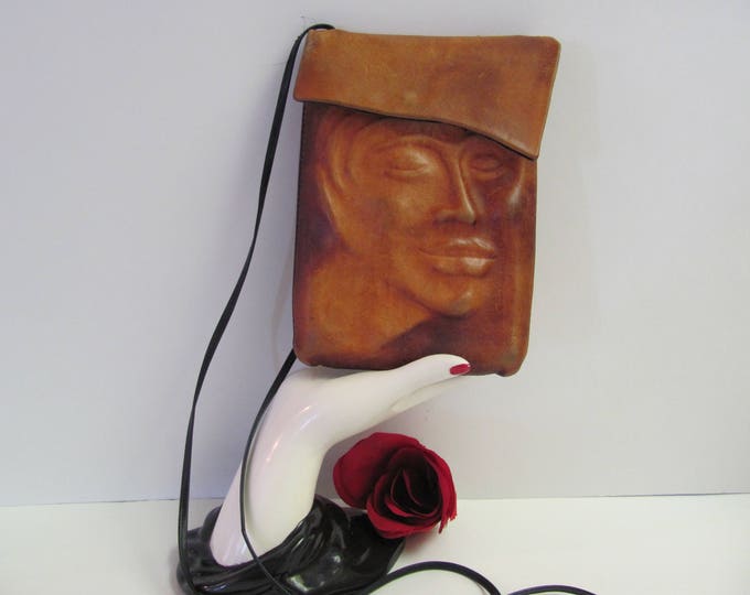 LEATHER FACE PURSE, Molded Leather Face Pouch, Renaissance Faire ...