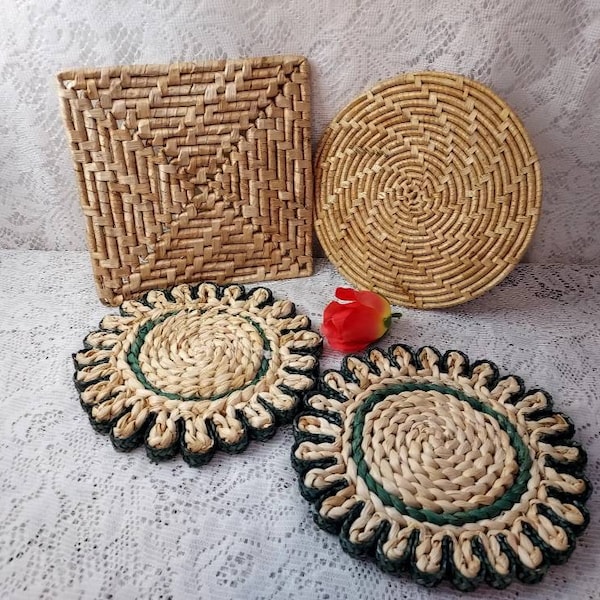 Straw Trivets - Etsy