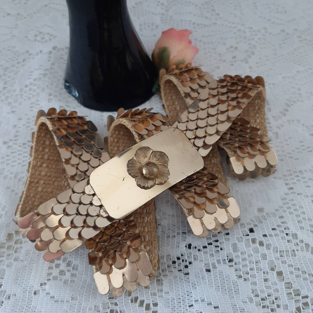 STRETCH SNAKE BELT, Vintage Gold Belt, Fish Scale Stretch Belt, Gold ...