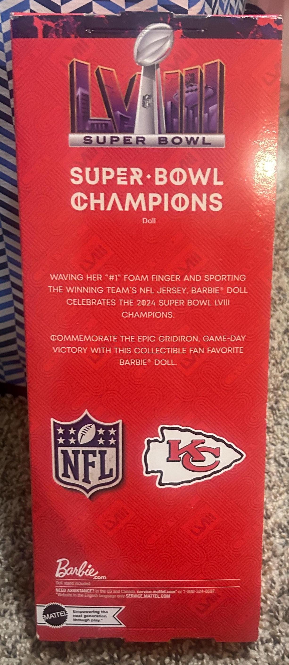 Barbie Kanas City Chiefs Super Bowl Champions Black Label Collectible ...
