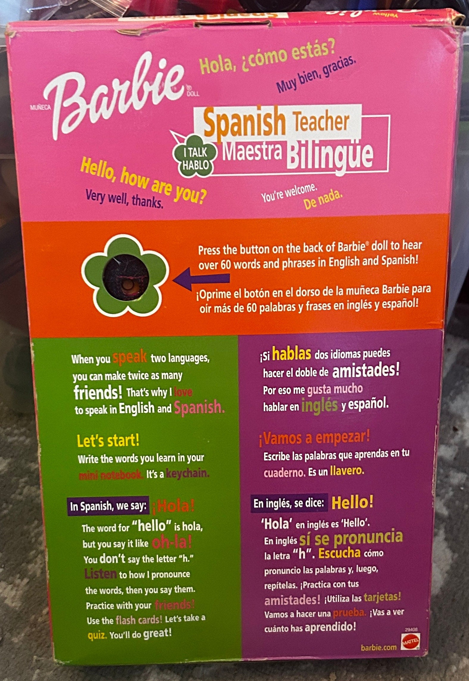 Barbie Spanish Teacher Talking Bilingual Doll Vintage - Etsy