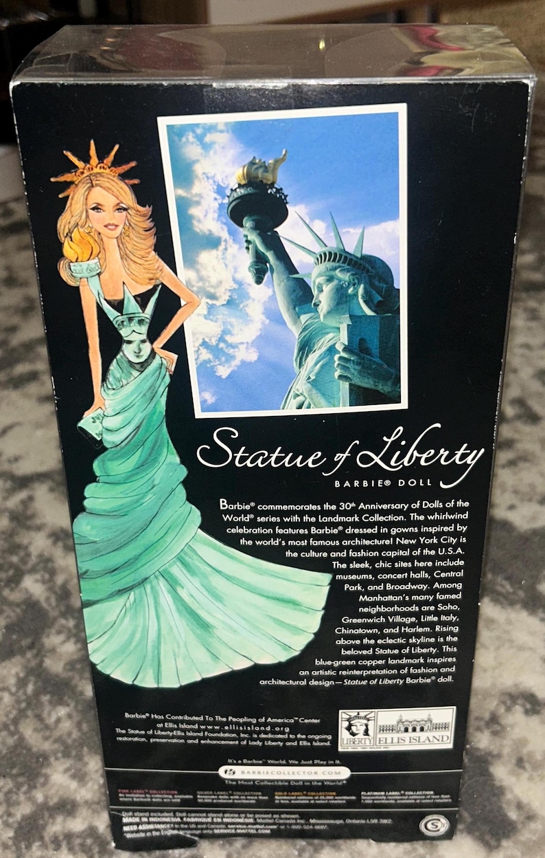 Barbie Statue of Liberty Dolls Landmark Collection Doll - Etsy
