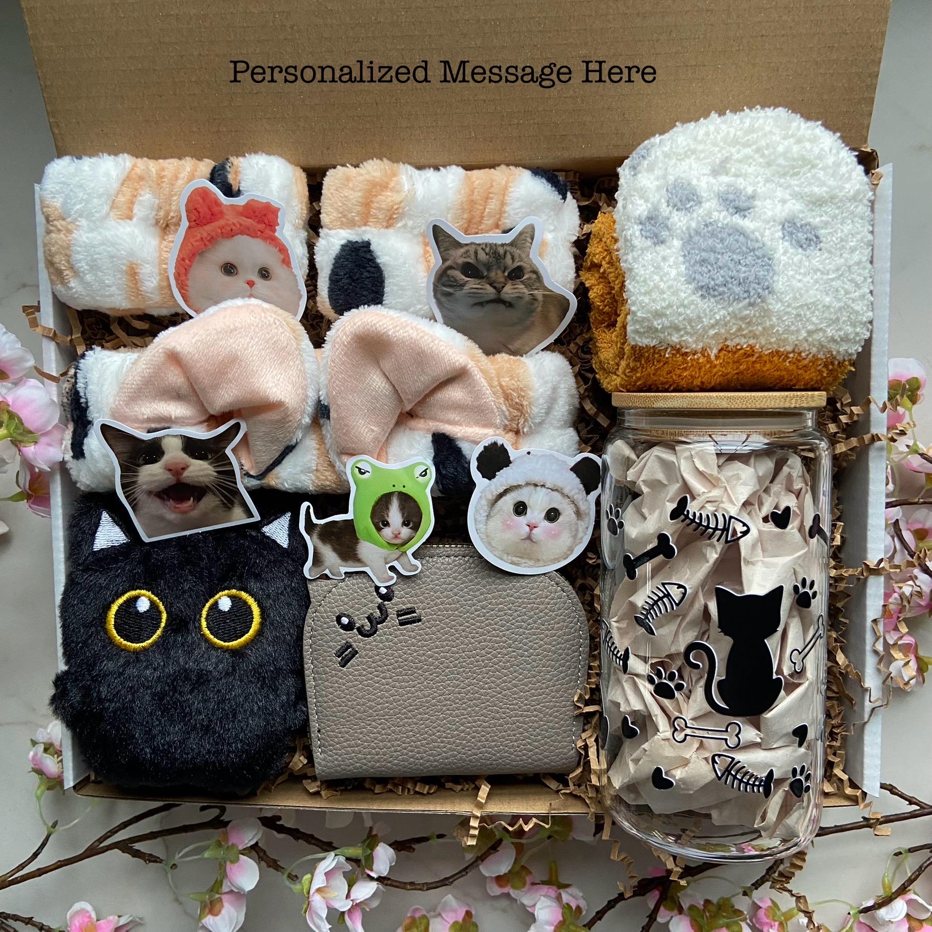 Cat Gift Box Pet Gift Basket for Cat Lover Birthday Gift for Her Gift ...