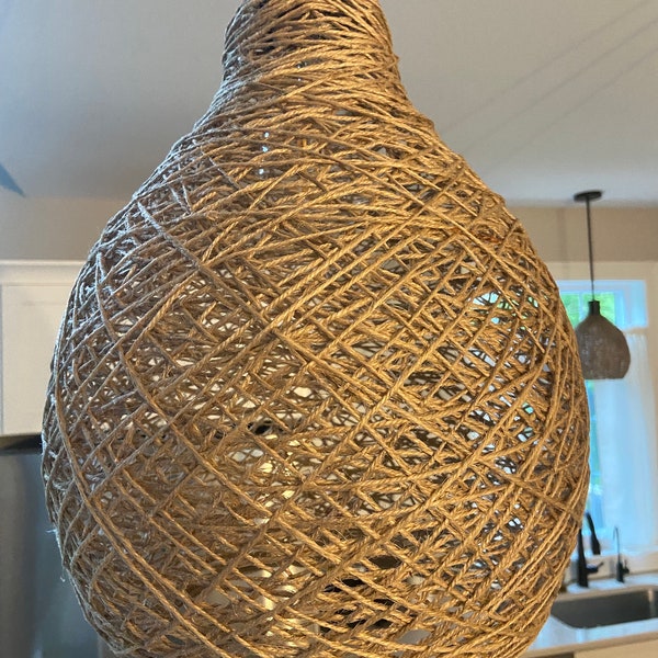 Jute Pendant Light - Etsy