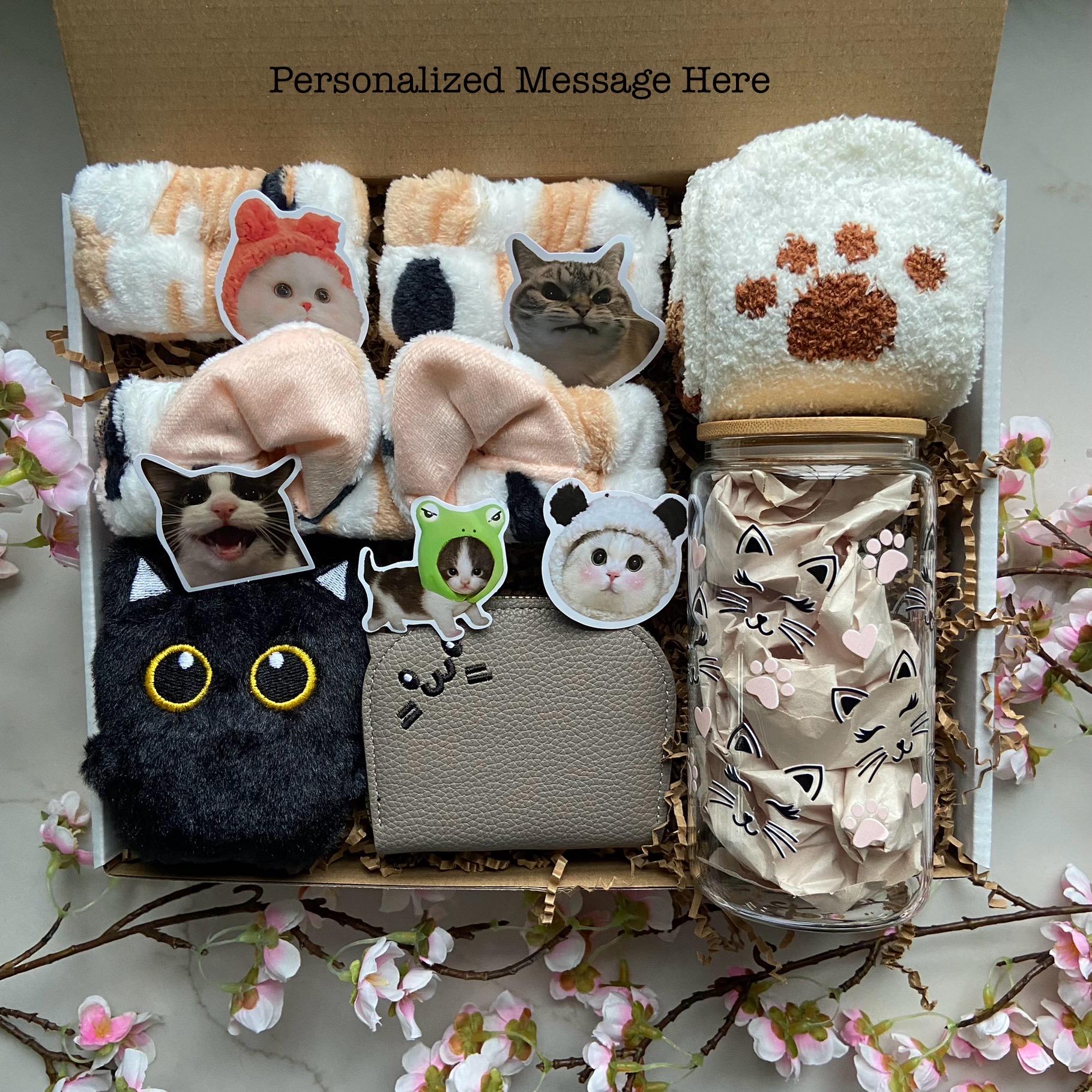 Cat Gift Box Pet Gift Basket for Cat Lover Birthday Gift for Her Gift ...