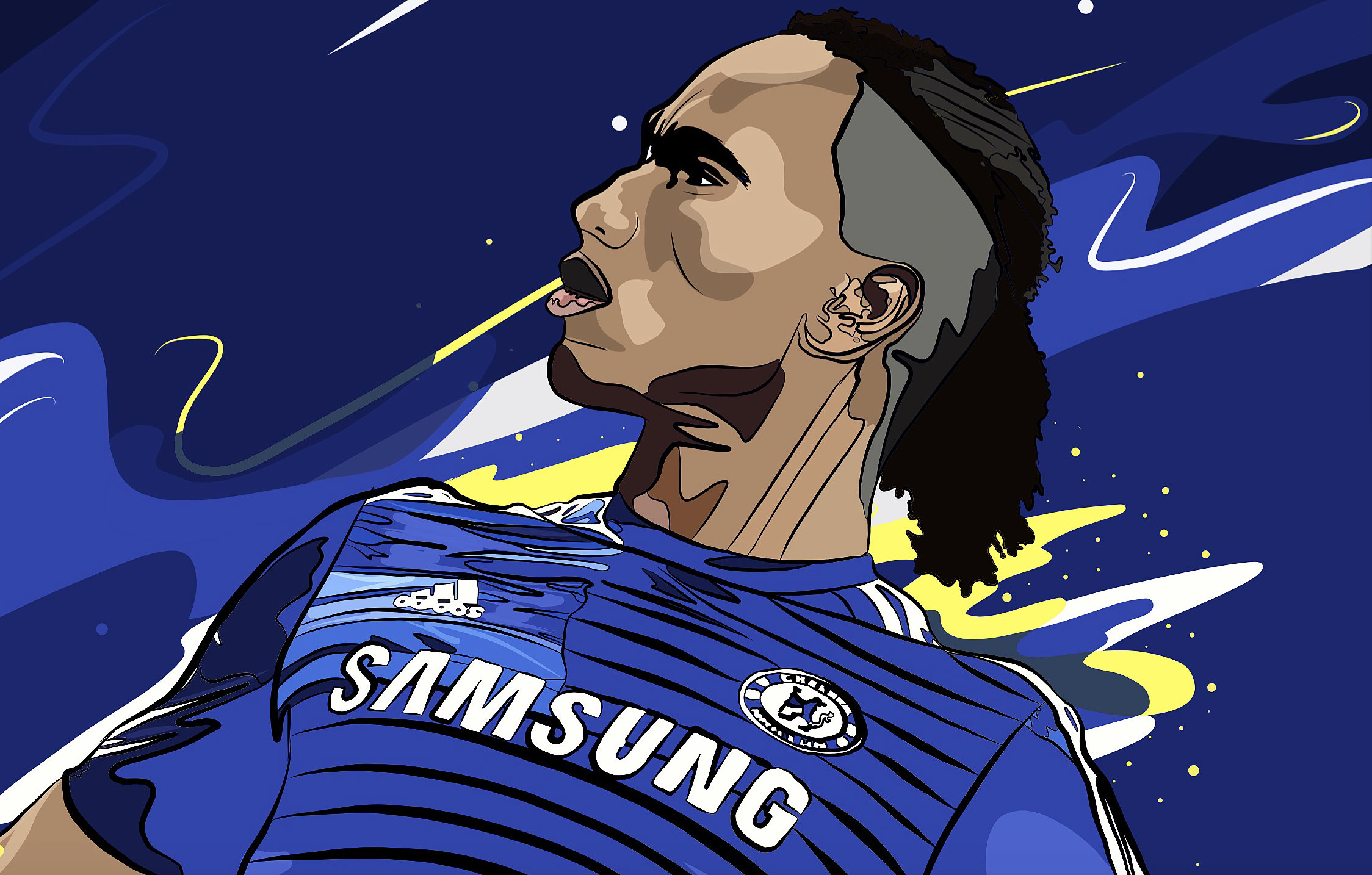 Chelsea Drogba Abstract Illustrated Print Poster Art - Etsy