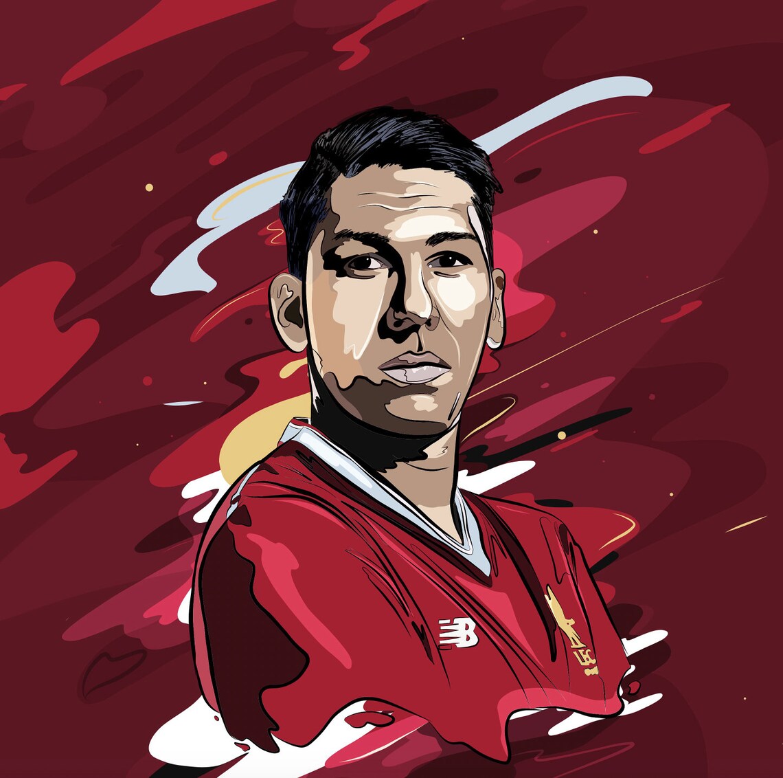 Firmino Liverpool Abstract Football Print Poster - Etsy