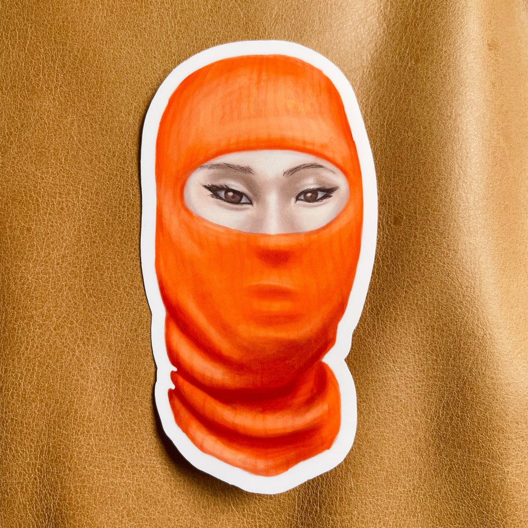Balaclava Bad Girl Portrait Sticker Mask Woman Vinyl Weatherproof ...