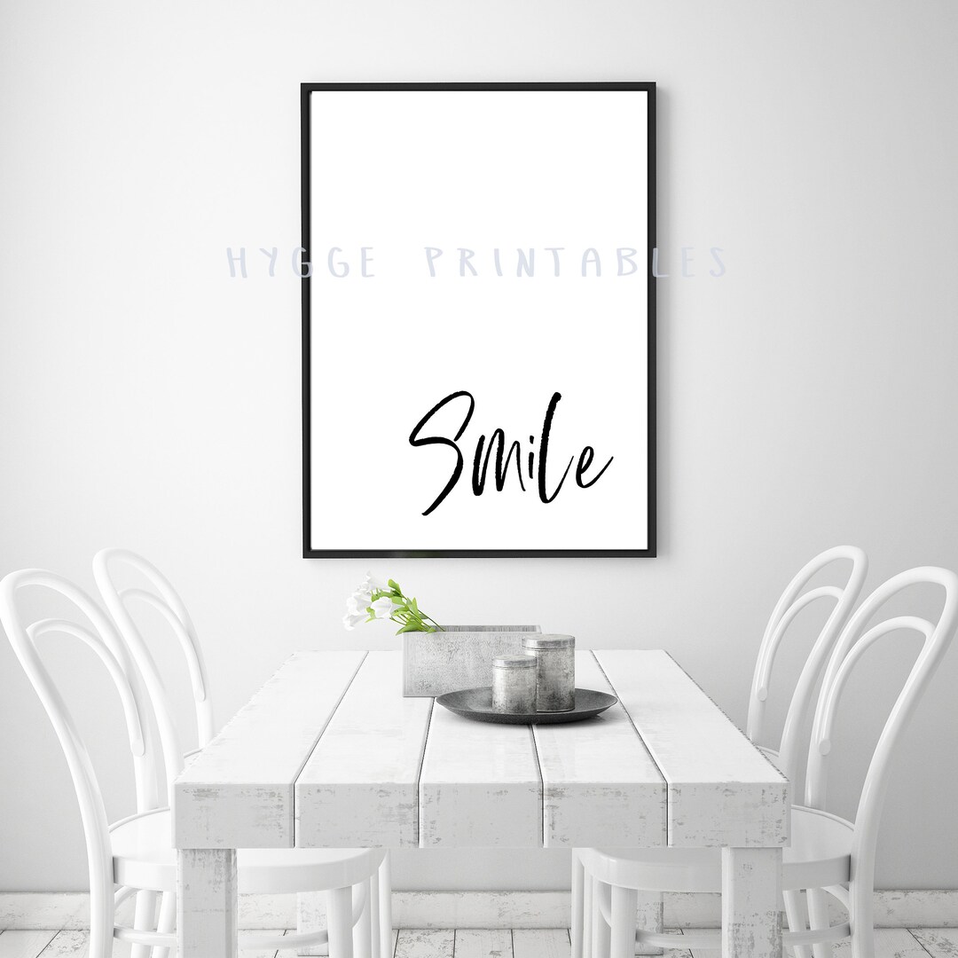 SMILE Printable, Poster, Digital Download, Instant Download, Minimal ...