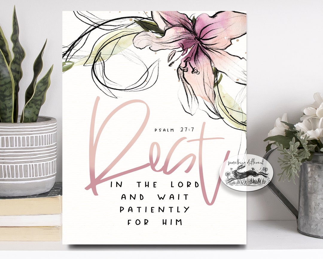 Bible Verse Rest in the Lord Printable, 8x10 Inch Christian Wall Art ...
