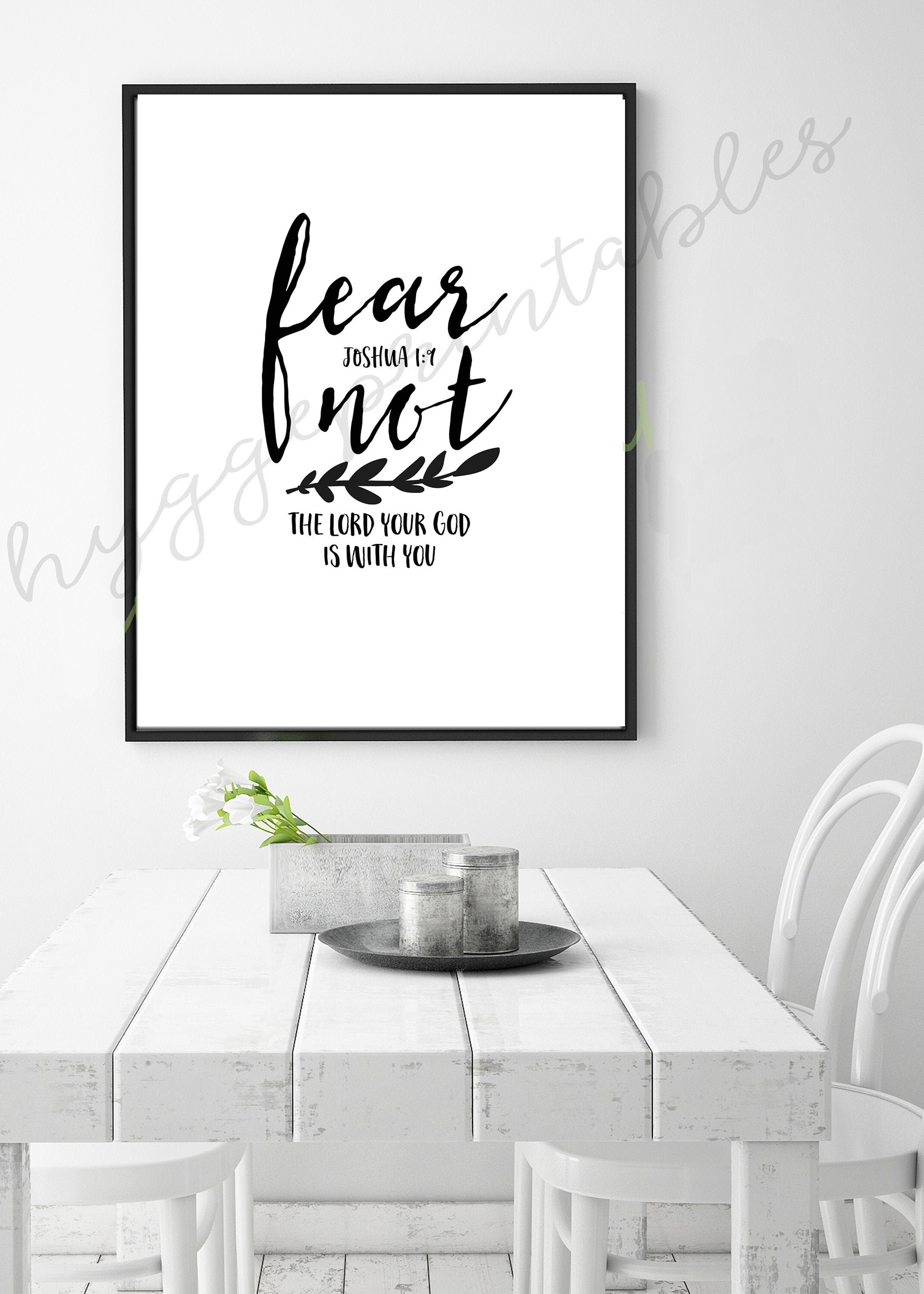 Fear Not, Bible Printable, Christian Digital Download, Joshua 1v9 ...
