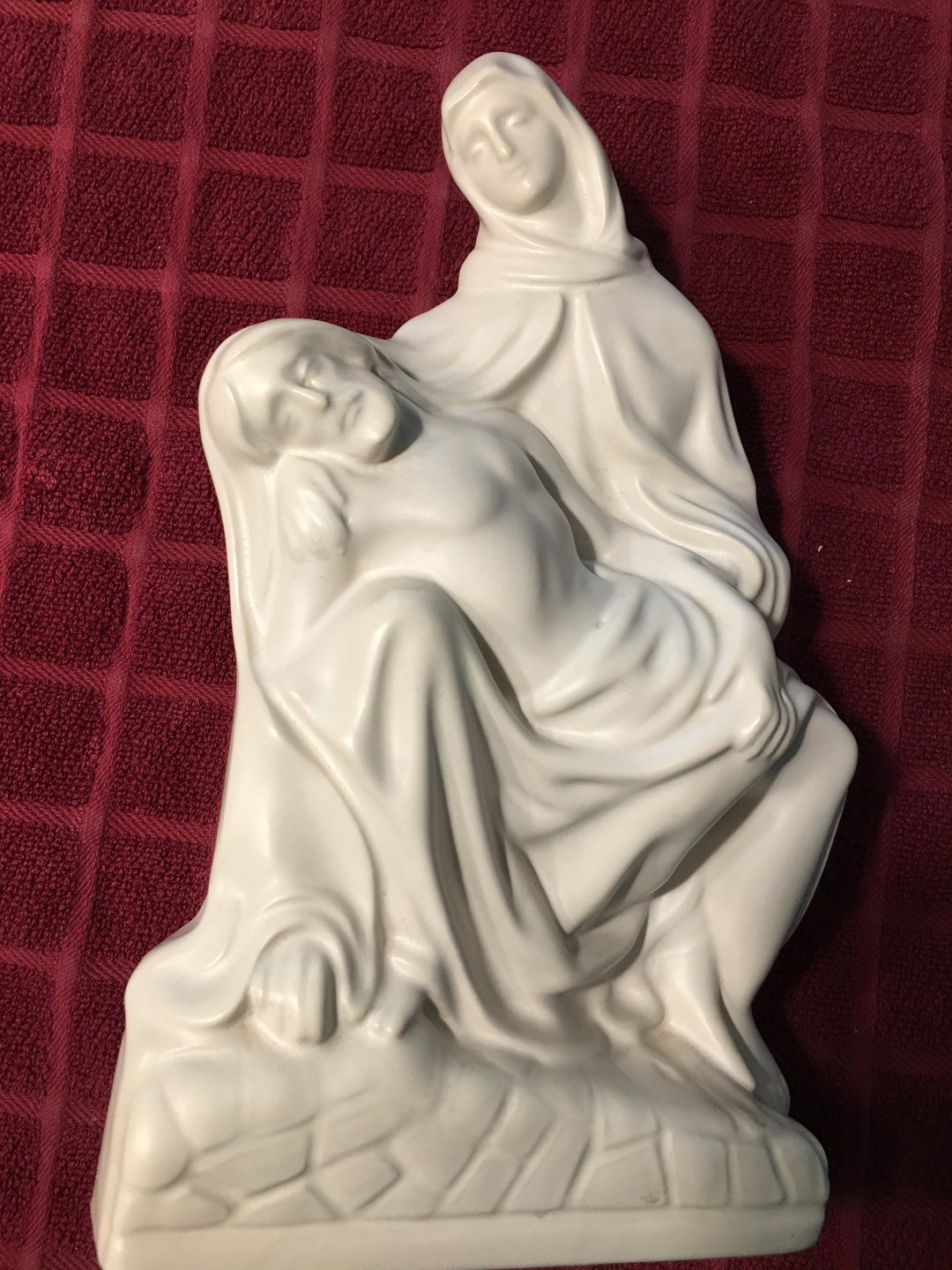 Vintage PIETA STATUE - Hand Painted by Ceramic Artist Helen Siok - Etsy