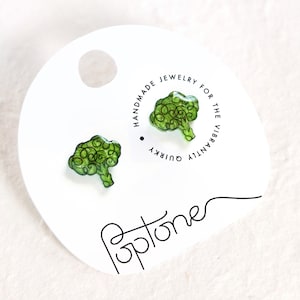 Broccoli Stud Earrings, Cute Vegetable Earrings, Kawaii, Food Jewelry ...