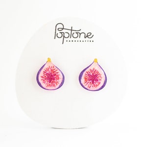 Fig Earrings / Fig Fruit Studs / Food Jewelry / Fig Fruit / | Etsy