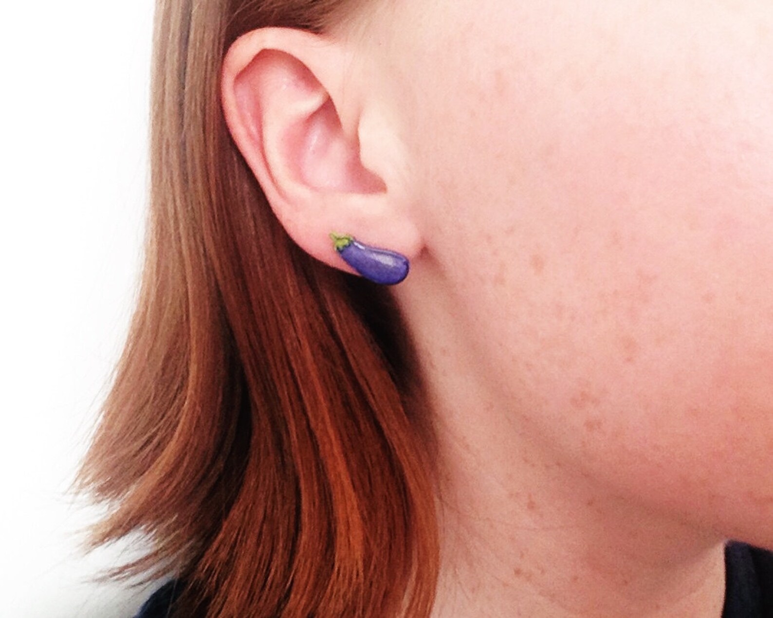 Eggplant Earrings / Aubergine Vegetable Stud Earrings / - Etsy