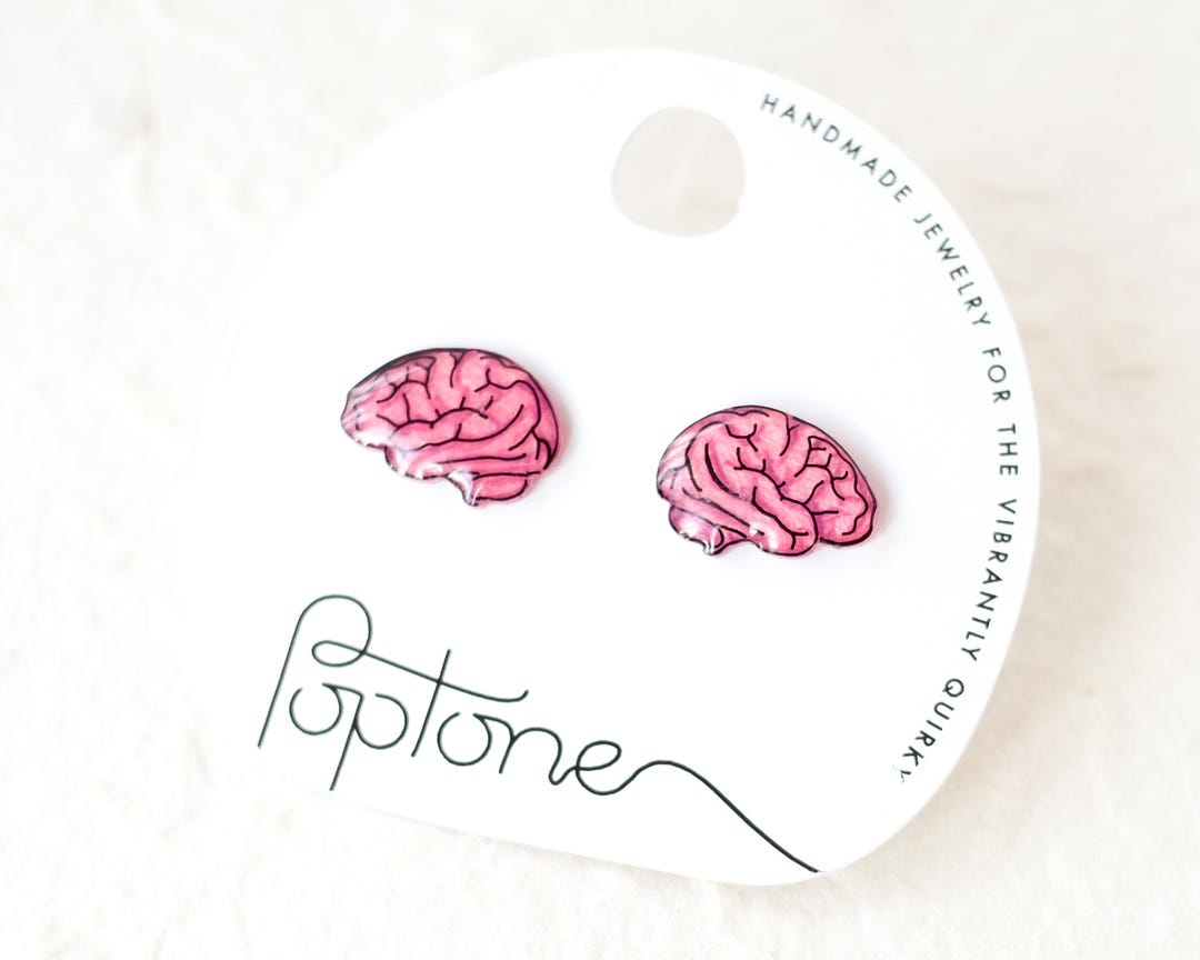 Brain Stud Earrings / Science Gift / Neurologist Mental Health Earrings ...