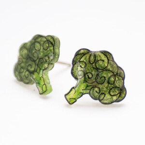 Broccoli Stud Earrings, Cute Vegetable Earrings, Kawaii, Food Jewelry ...