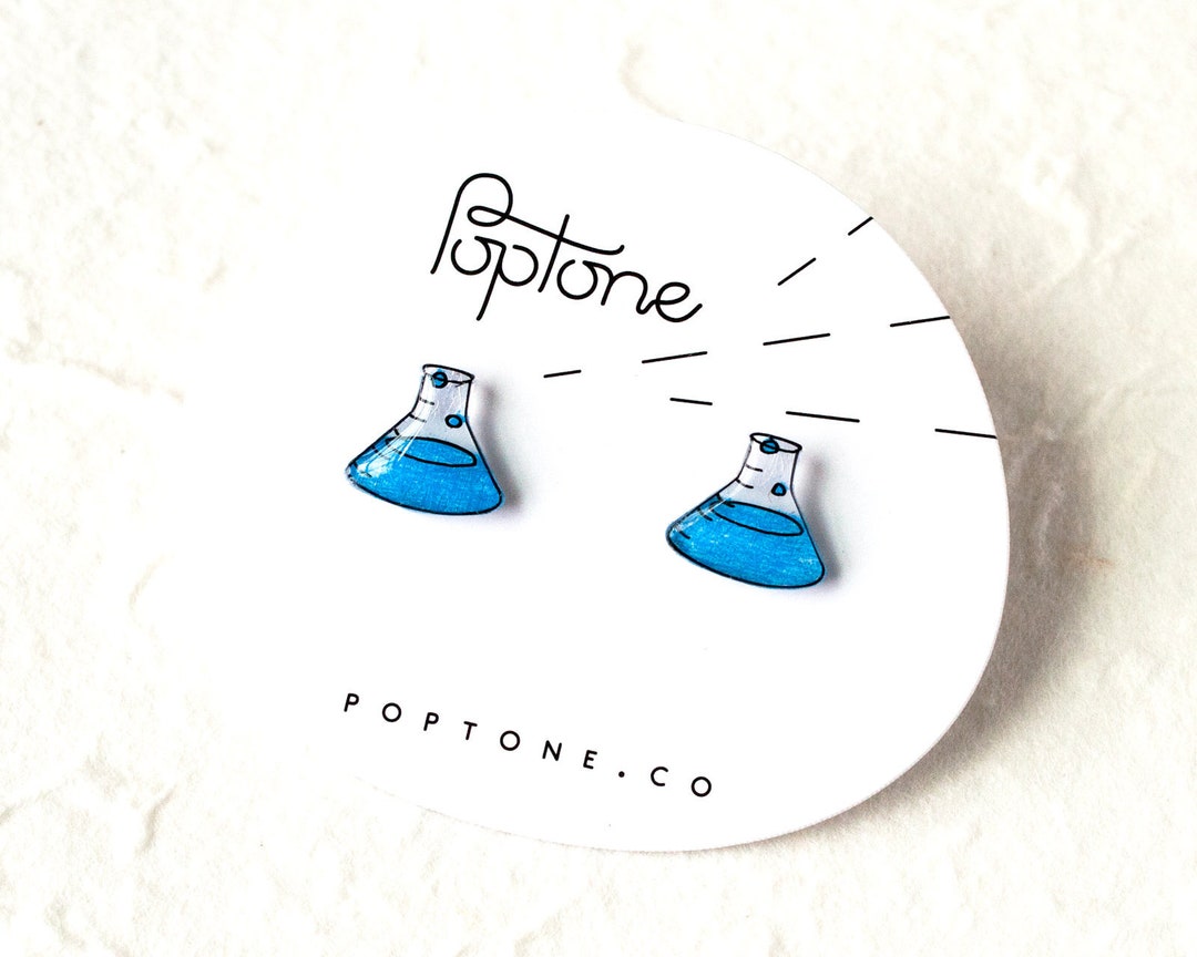 Chemistry Beaker Earrings, Science Nerd Earrings, Laboratory Flasks ...