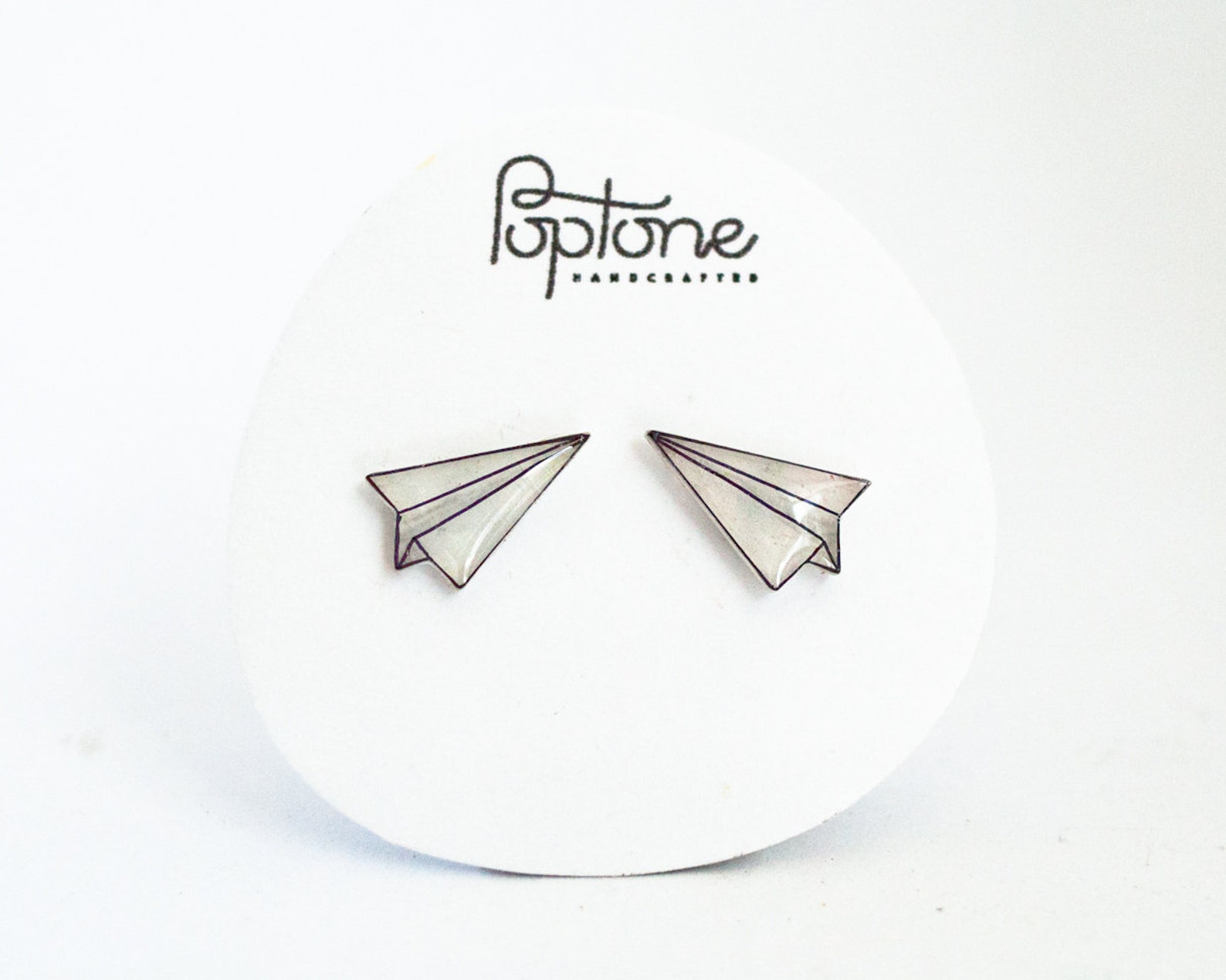 Paper Airplane Studs Airplane Earrings Paper Plane Studs - Etsy