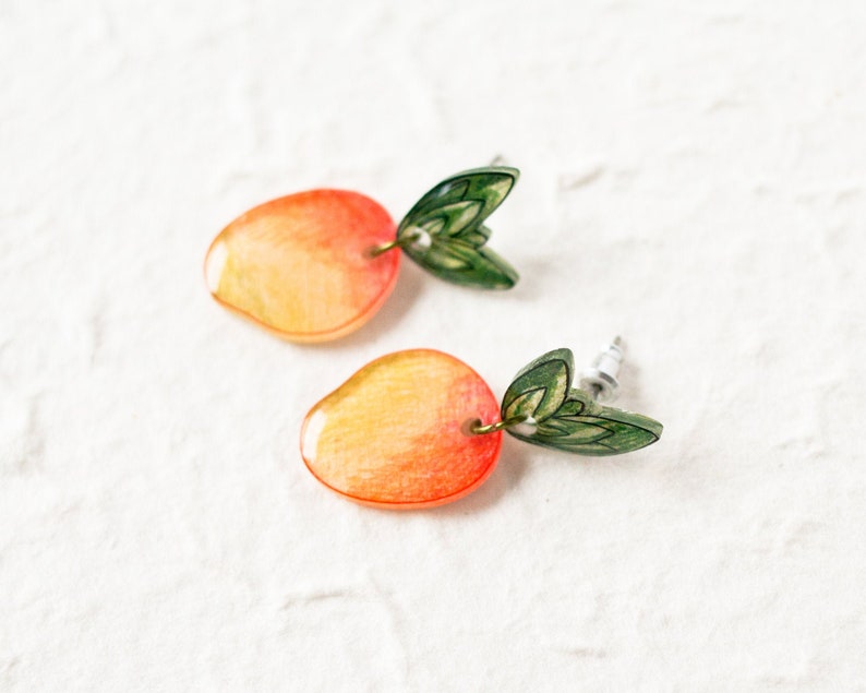 Mango Earrings / Mango Fruit Statement Earrings / Mango Jewelry - Etsy